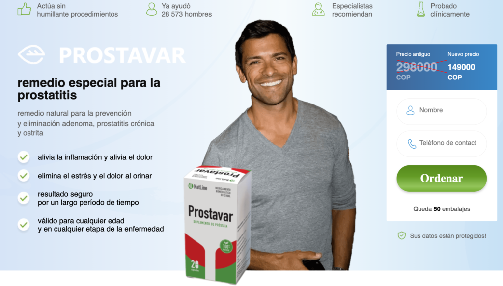 Prostavar : Cápsula de próstata-Reseñas-Beneficios-Funciona-Colombia